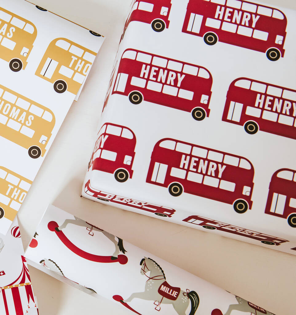 Personalised London Bus Wrapping Paper By Abigail Warner ...