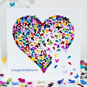 Congratulations Butterfly Heart Butterflies Card By Inkywool Butterfly ...