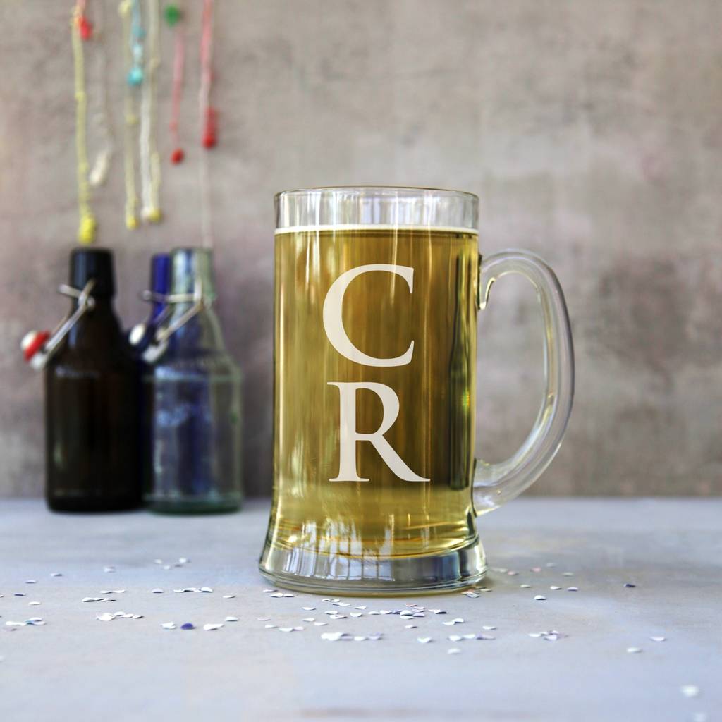 personalised monogram giant two pint stein tankard by the glass yard ...