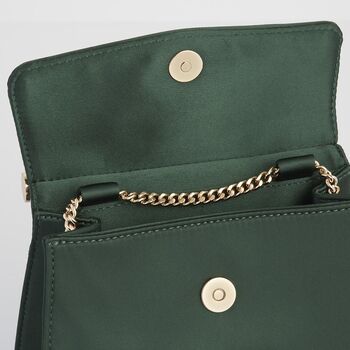 Robin Love Embroidered Green Satin Tote By Fable England