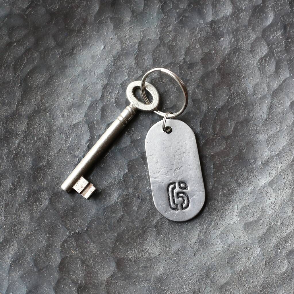 6th Anniversary Iron Dog Tag Key Ring By Coach House Forge