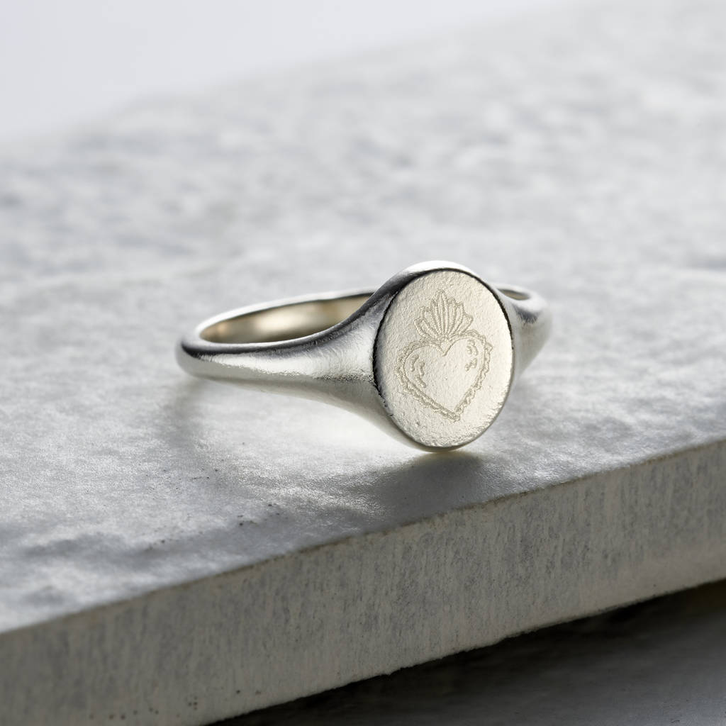 sacred heart signet ring by posh totty designs | notonthehighstreet.com