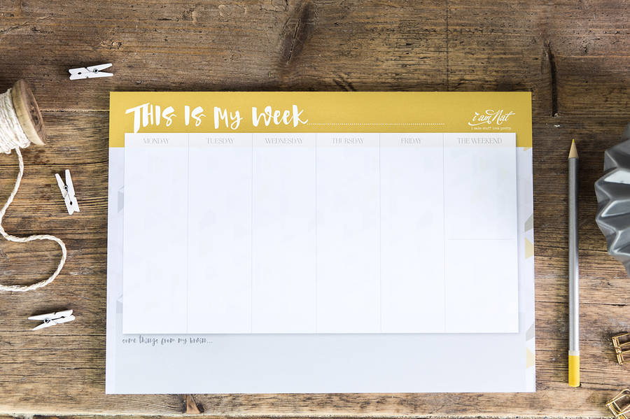 a4 weekly planner desk pad 'this is my week' by i am nat ...