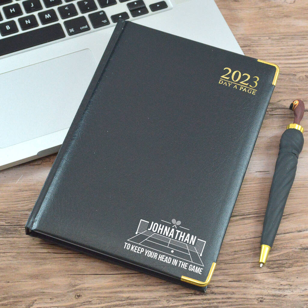 Personalised Tennis Racquet Court Design Diary By GiftsOnline4U ...