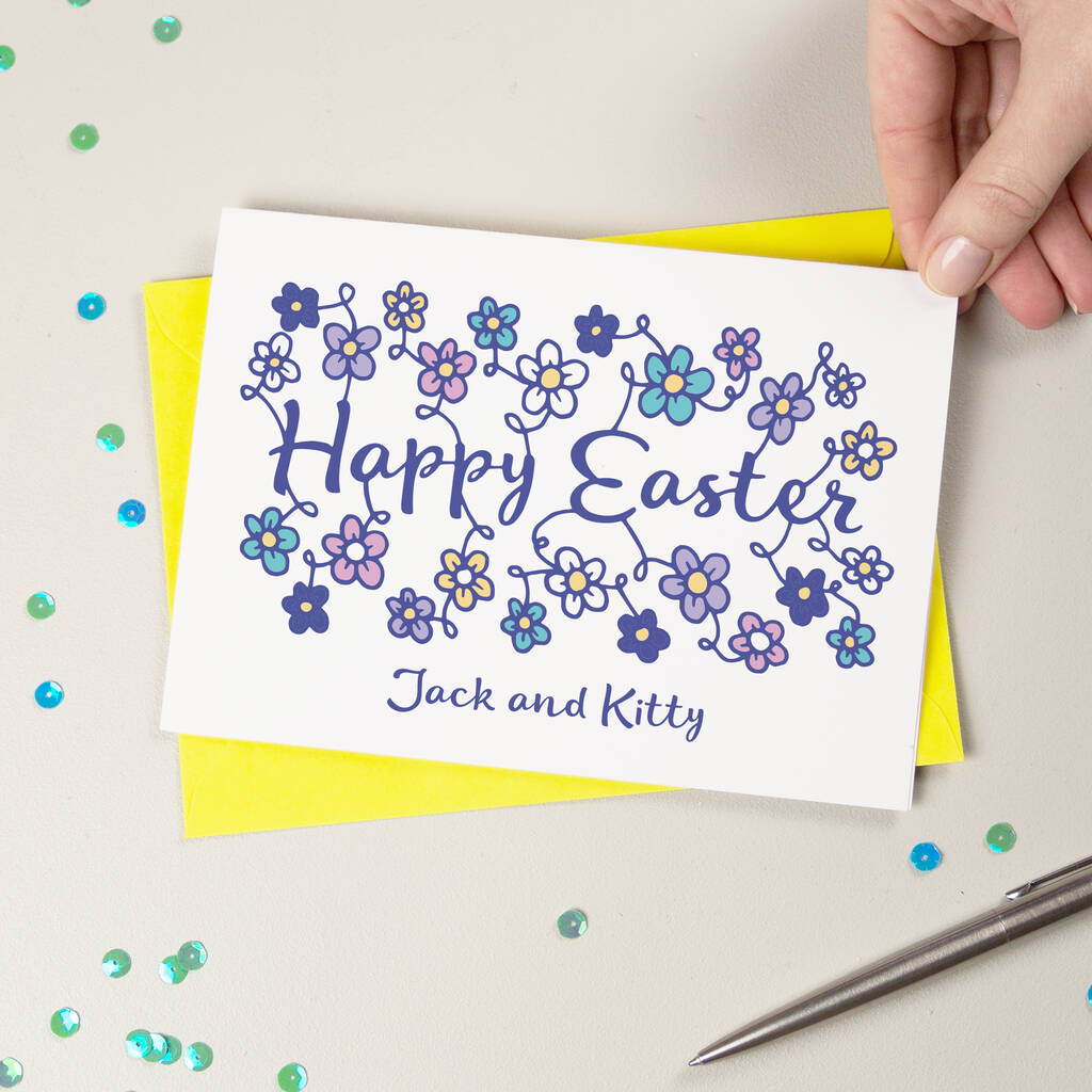 Personalised Floral Easter Card By A Is For Alphabet ...