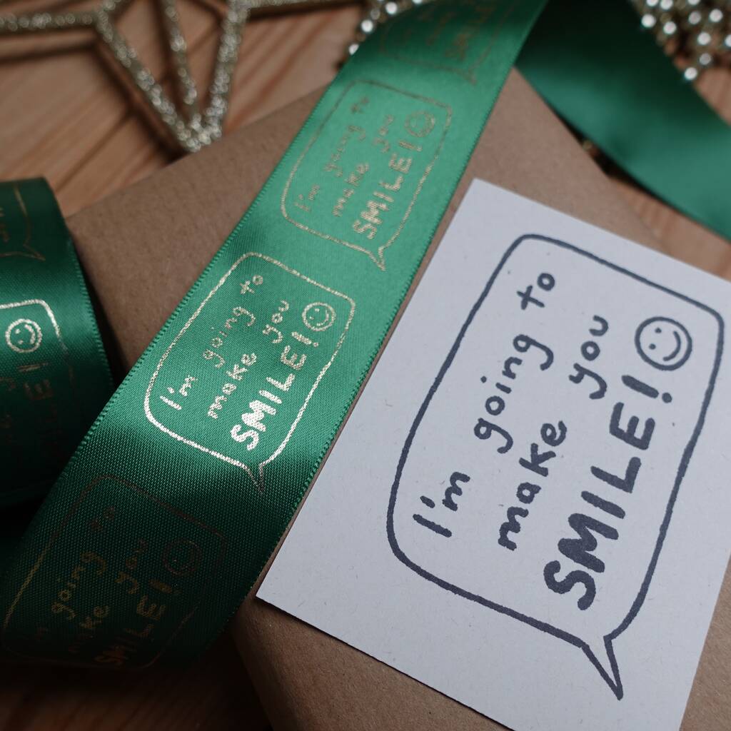 Green Luxury 'Smile' Ribbon By Yellow Green Blue | notonthehighstreet.com