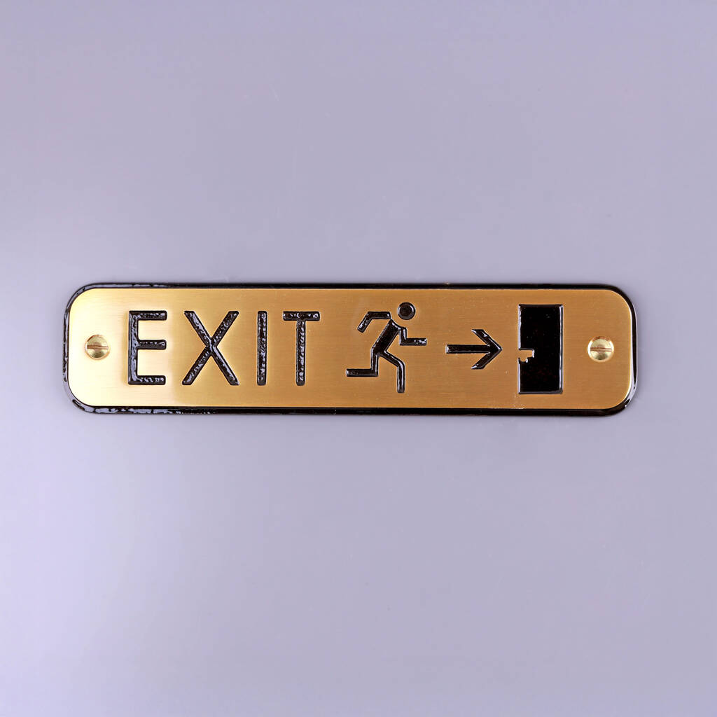 G Decor Premium Lacquered Polished Brass Door Sign Engraved Push, Pull ...