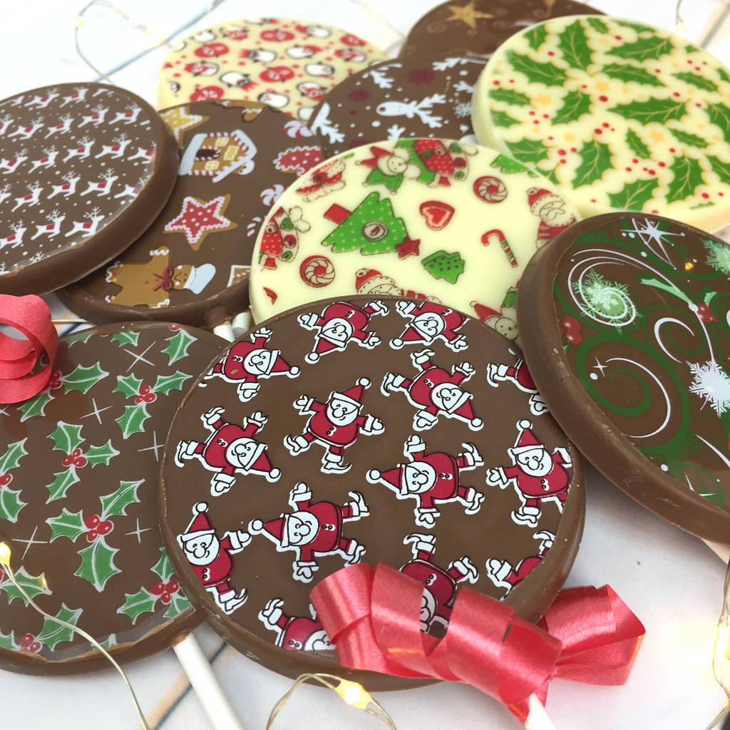 Christmas Chocolate Lollies, Set Of 10 By Cocoapod Chocolates ...