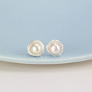 Sterling Silver Pearl Nest Stud Earrings By Gaamaa | notonthehighstreet.com