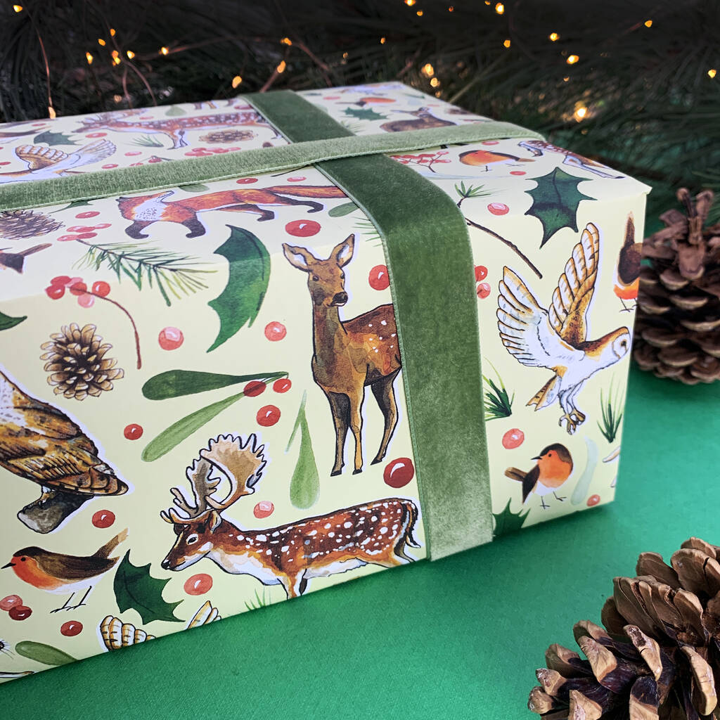 Woodland Animals Christmas Gift Wrap By Alexia Claire ...