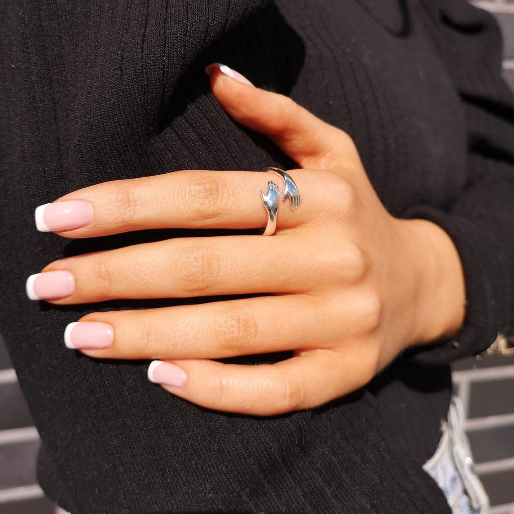 Sterling Silver Hug Ring By Lily Charmed | notonthehighstreet.com