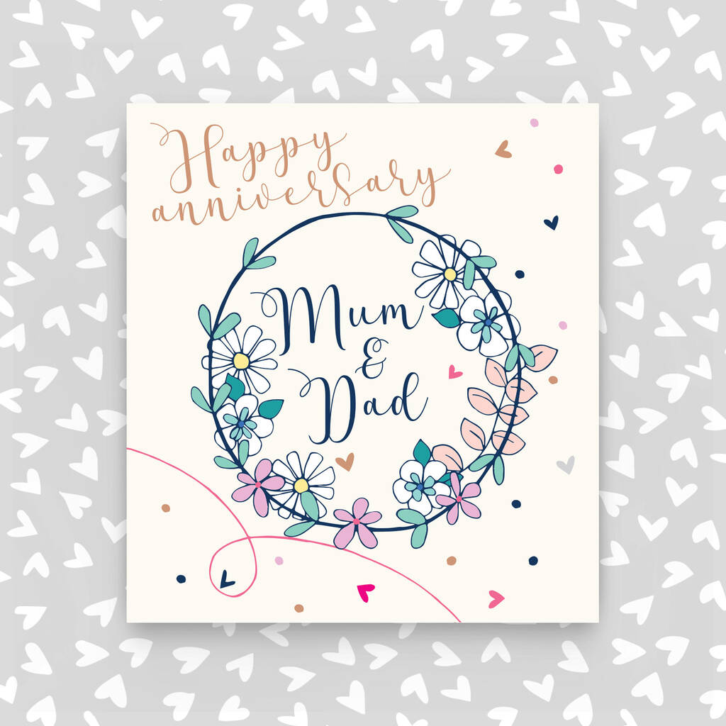 Mum And Dad Wedding Anniversary Card By Molly Mae Mum And Dad Wedding Anniversary Card By Molly Mae
