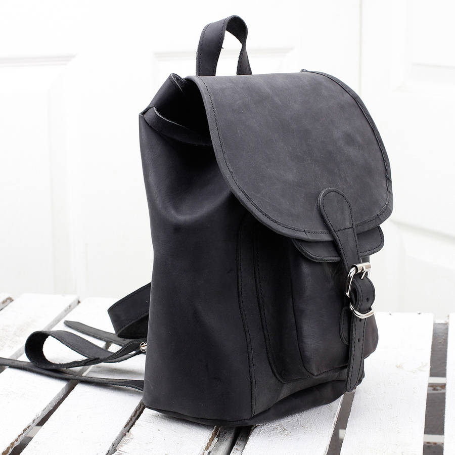small leather backpack by scaramanga | notonthehighstreet.com
