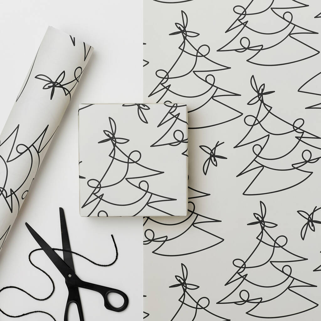 Tree Lines Wrapping Paper By Kinshipped | notonthehighstreet.com