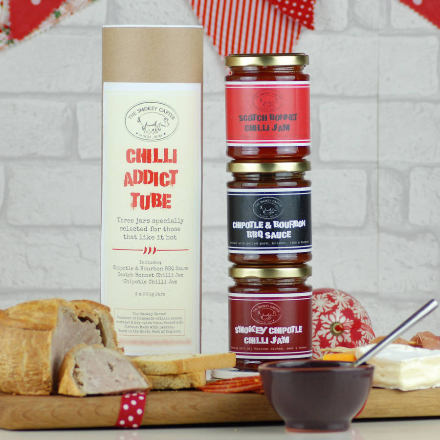 chilli addict tube gift set by the smokey carter | notonthehighstreet.com