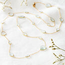 Aquamarine Pebble Gold Vermeil Chain Long Necklace By Rochejewels ...