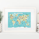 Personalised Animal World Map Print By Over & Over | notonthehighstreet.com