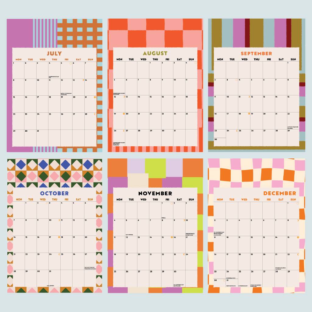 2024 Calendar | Checks And Stripes | A4 By Good Tuesday
