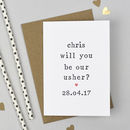 personalised 'will you be our usher?' card by the two wagtails ...
