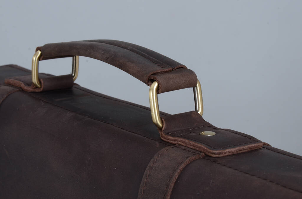Worn Look Genuine Leather Briefcase Bag By EAZO | notonthehighstreet.com