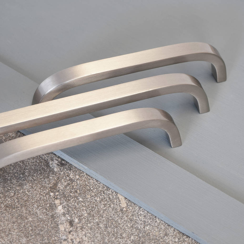 solid brass silver door and drawer bar handles by pushka home ...