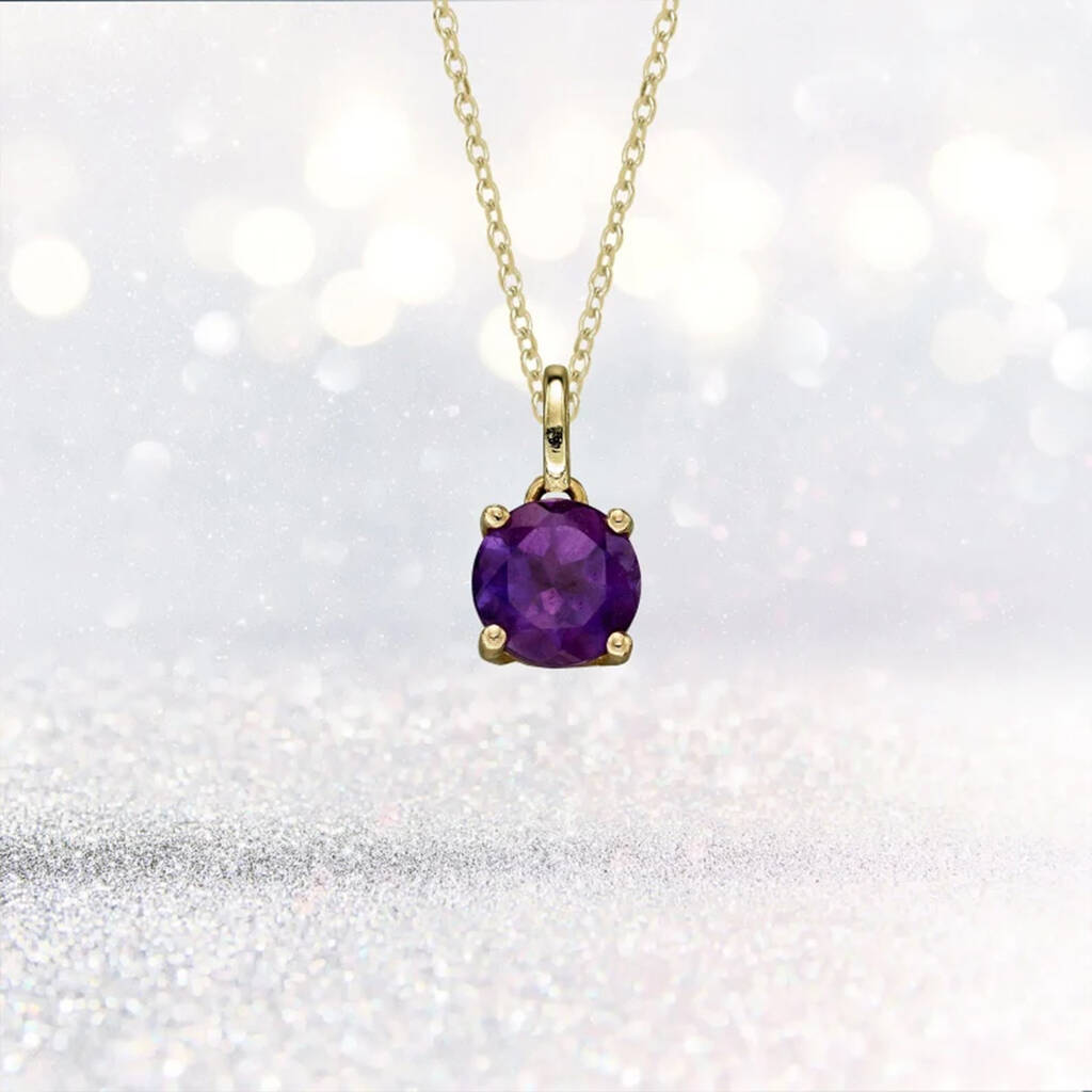 Personalised 9ct Gold February Birthstone Necklace By Songs of Ink and ...