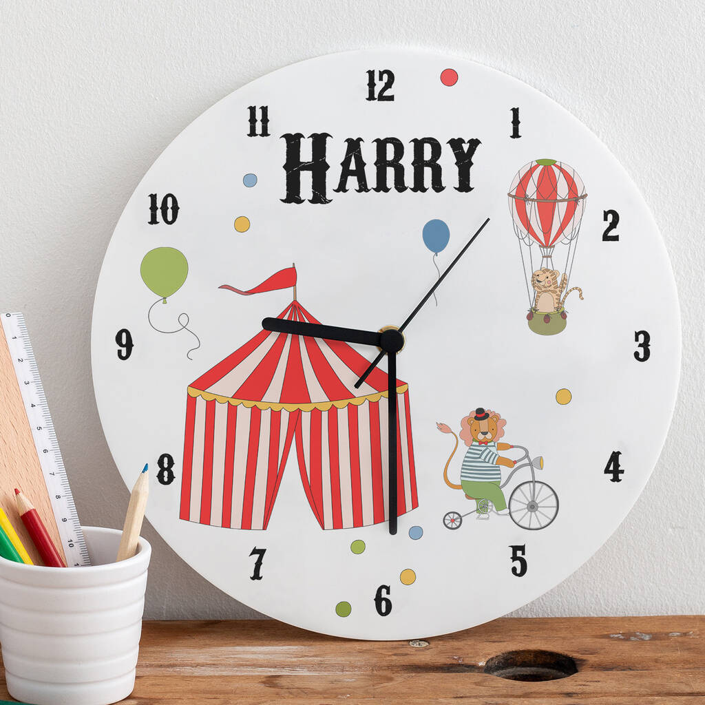 Circus Themed Personalised Funfair Bedroom Clock By The Gifting Knot ...