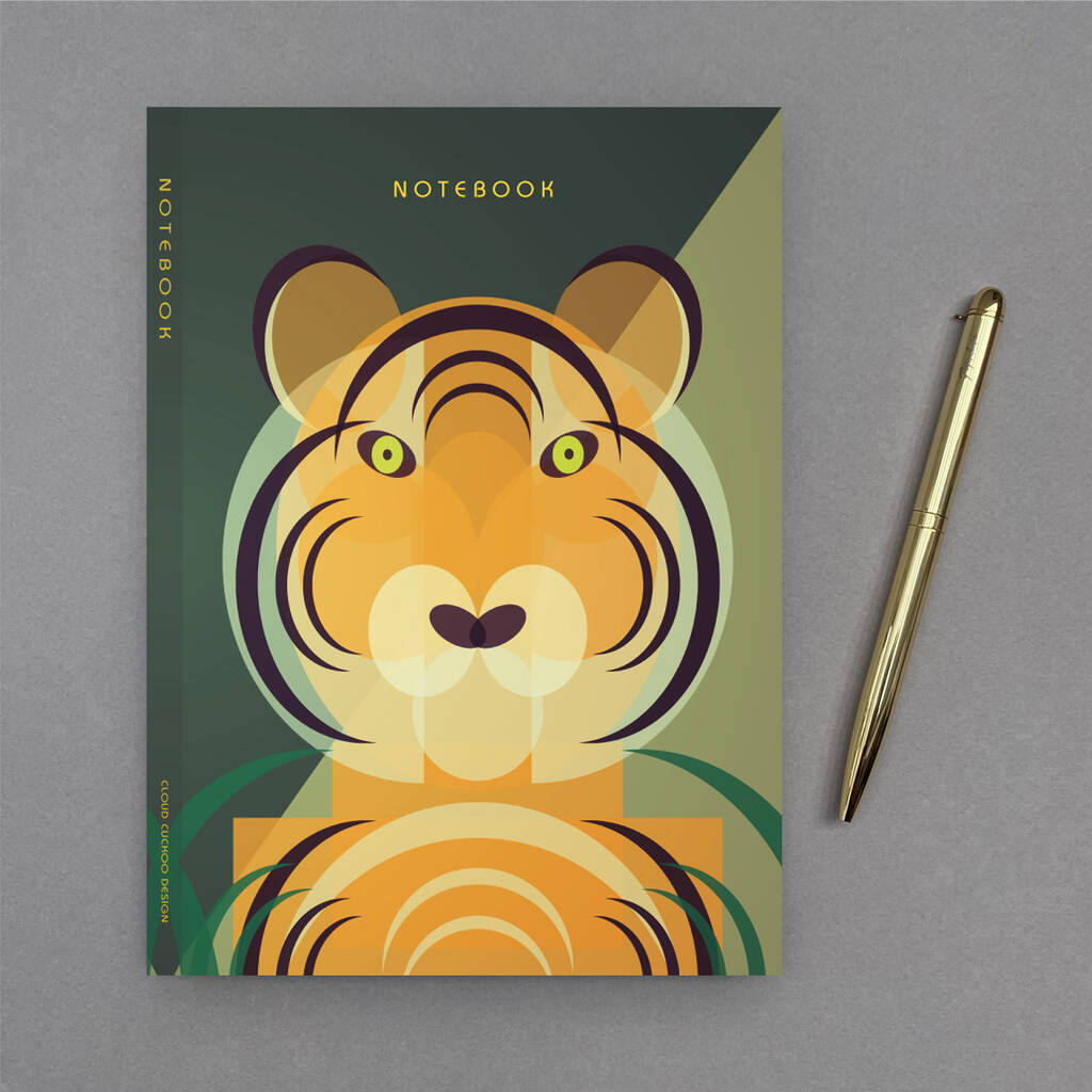 A5 Gold Foiled Tiger Notebook By Mimi & Mae | notonthehighstreet.com