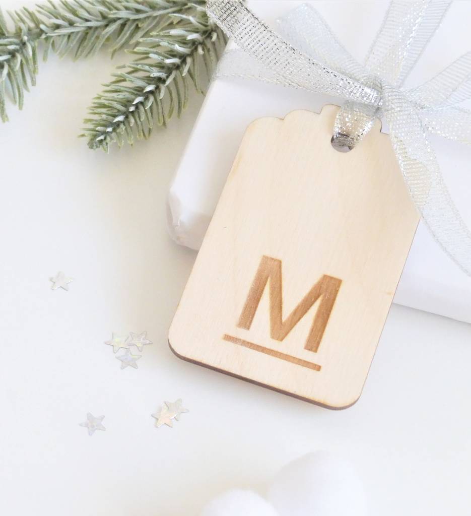 Monogram Personalised Wooden Christmas Gift Tag By EdgeInspired ...