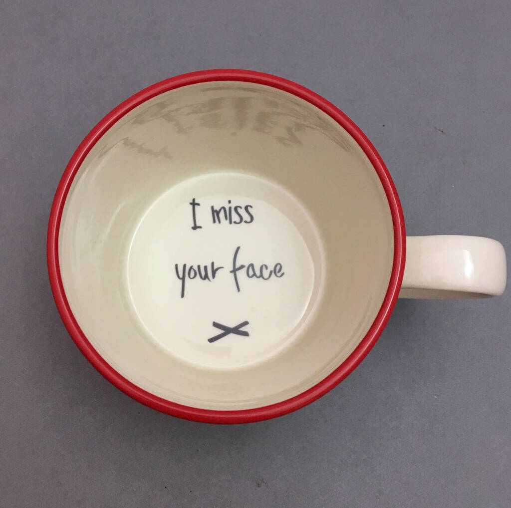 i miss your face hidden message cup by gilbert and stone ceramics ...