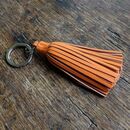 Leather Tassel Key Ring By Nv London Calcutta | notonthehighstreet.com
