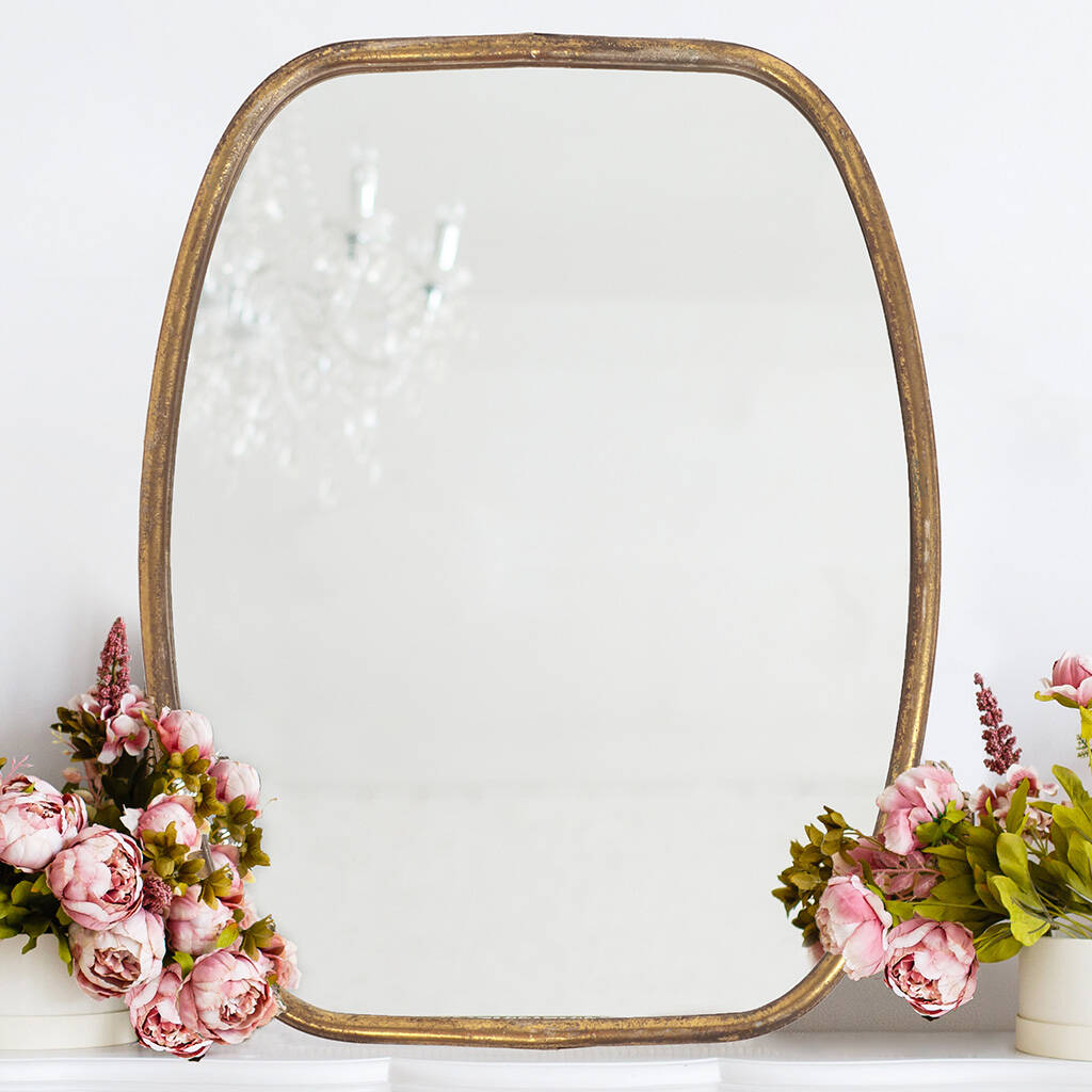 Curved Gold Wall Mirror By Dibor