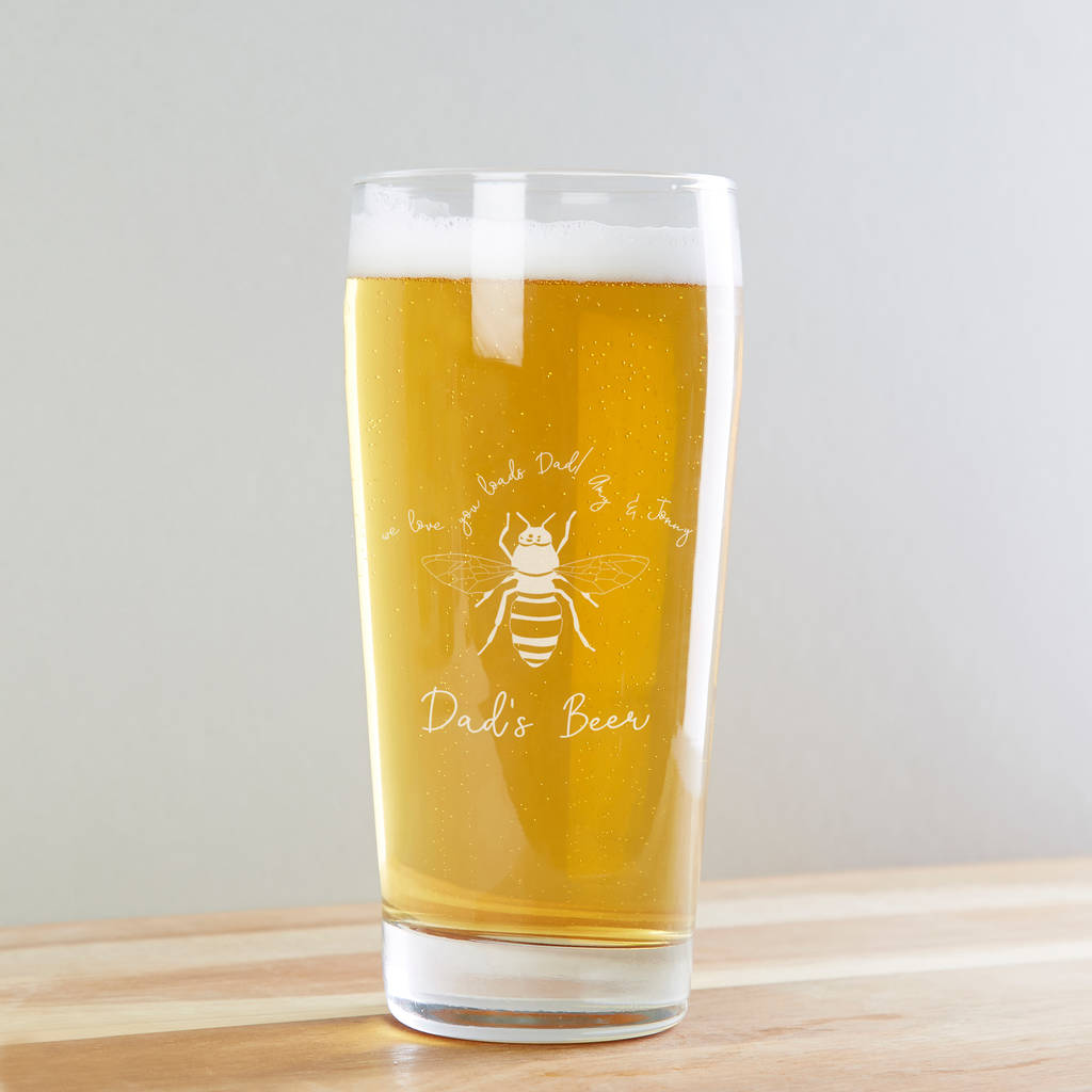 Dad Etched Beer Glass T By Normaanddorothy