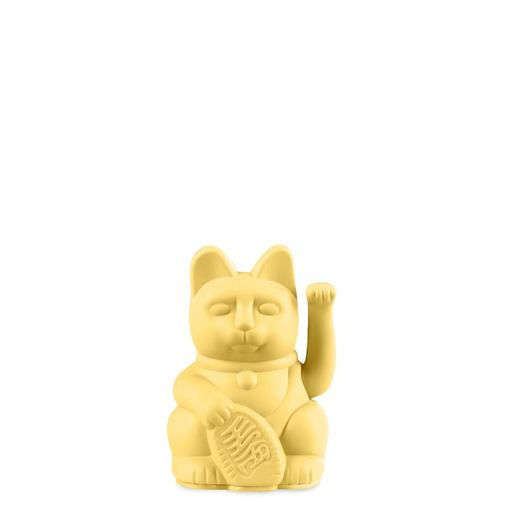 Mini Yellow Waving Lucky Cat By Collective Home Store