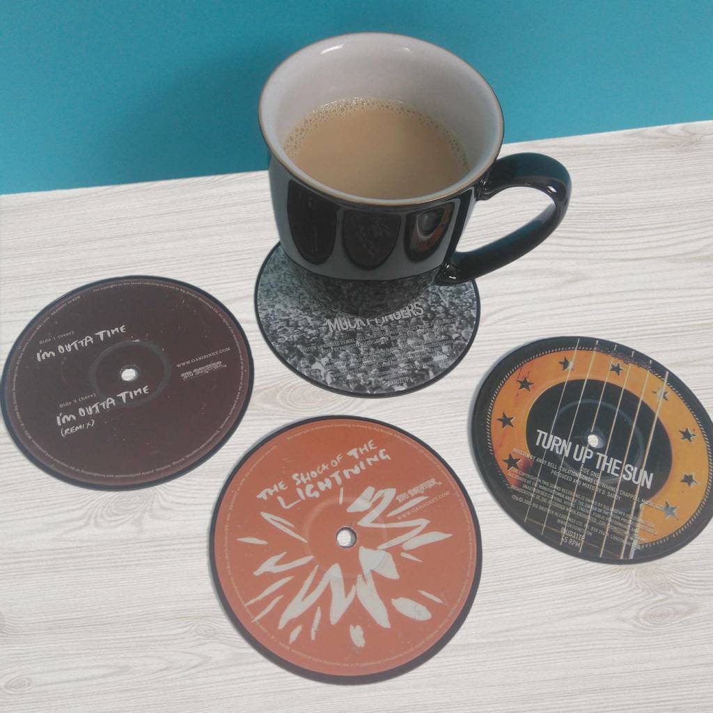 Personalised Vinyl Coasters Oasis Set Of Four By Vinyl Village ...