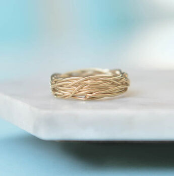Interlocking Wire Ring Gold By Otis Jaxon | notonthehighstreet.com