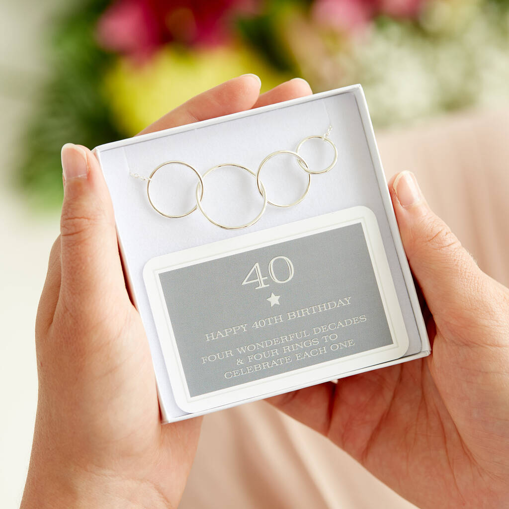 40th Birthday Rings Necklace By My Posh Shop | notonthehighstreet.com