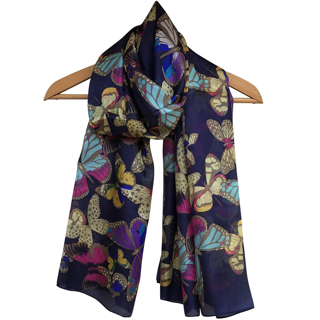 large 'beautiful butterflies' pure silk scarf by wonderland boutique ...