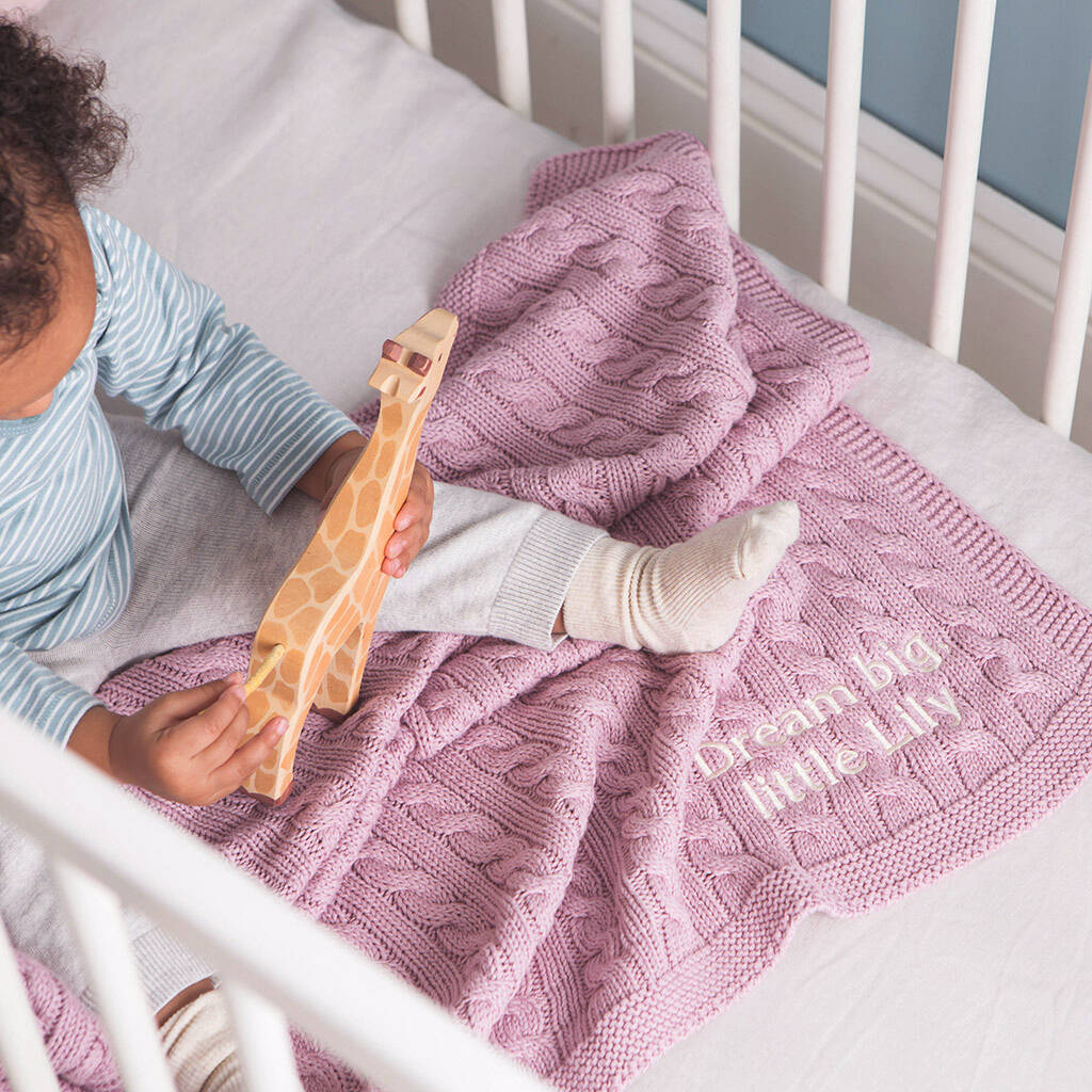 Luxury Baby Girl Cable Blanket By Toffee Moon | notonthehighstreet.com
