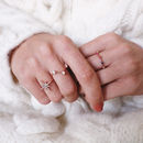 triple opal chevron ring by junk jewels | notonthehighstreet.com