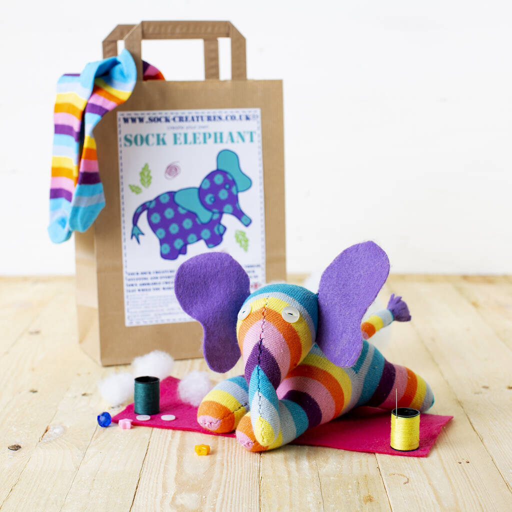 Make Your Own Sock Elephant Craft Kit By Sock Creatures ...