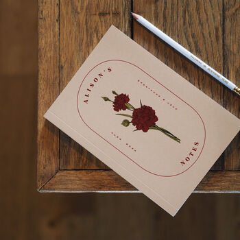 personalised birth flower notebook by & so they made ...