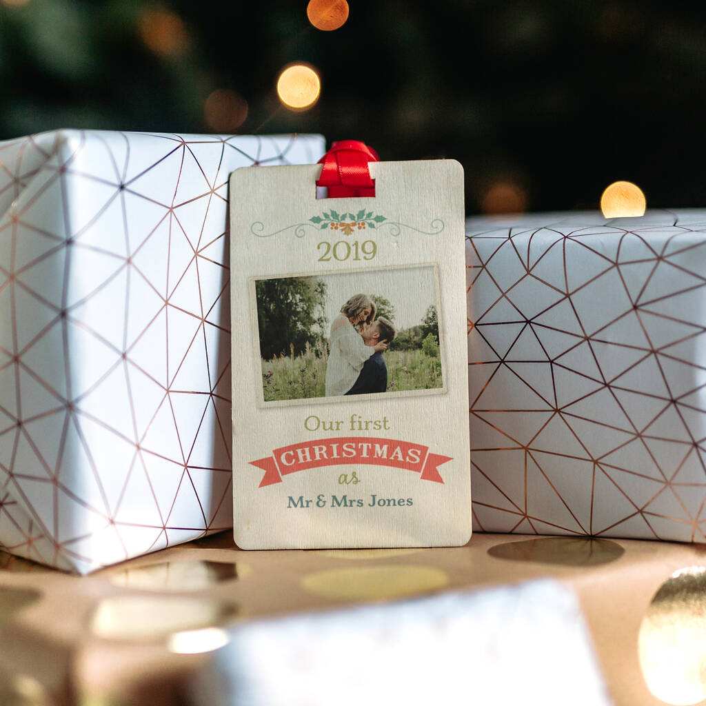 Personalised 'first Christmas Married' Tag Decoration By The Drifting ...