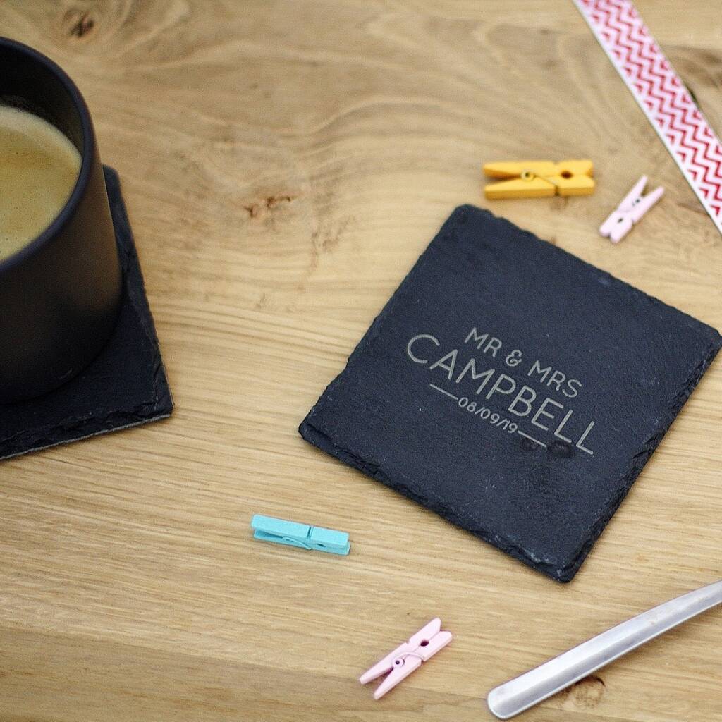 personalised natural slate coasters by hot dot laser ...