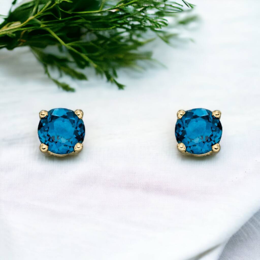 Genuine London Blue Topaz Earrings In 9ct Gold By Songs of Ink and ...