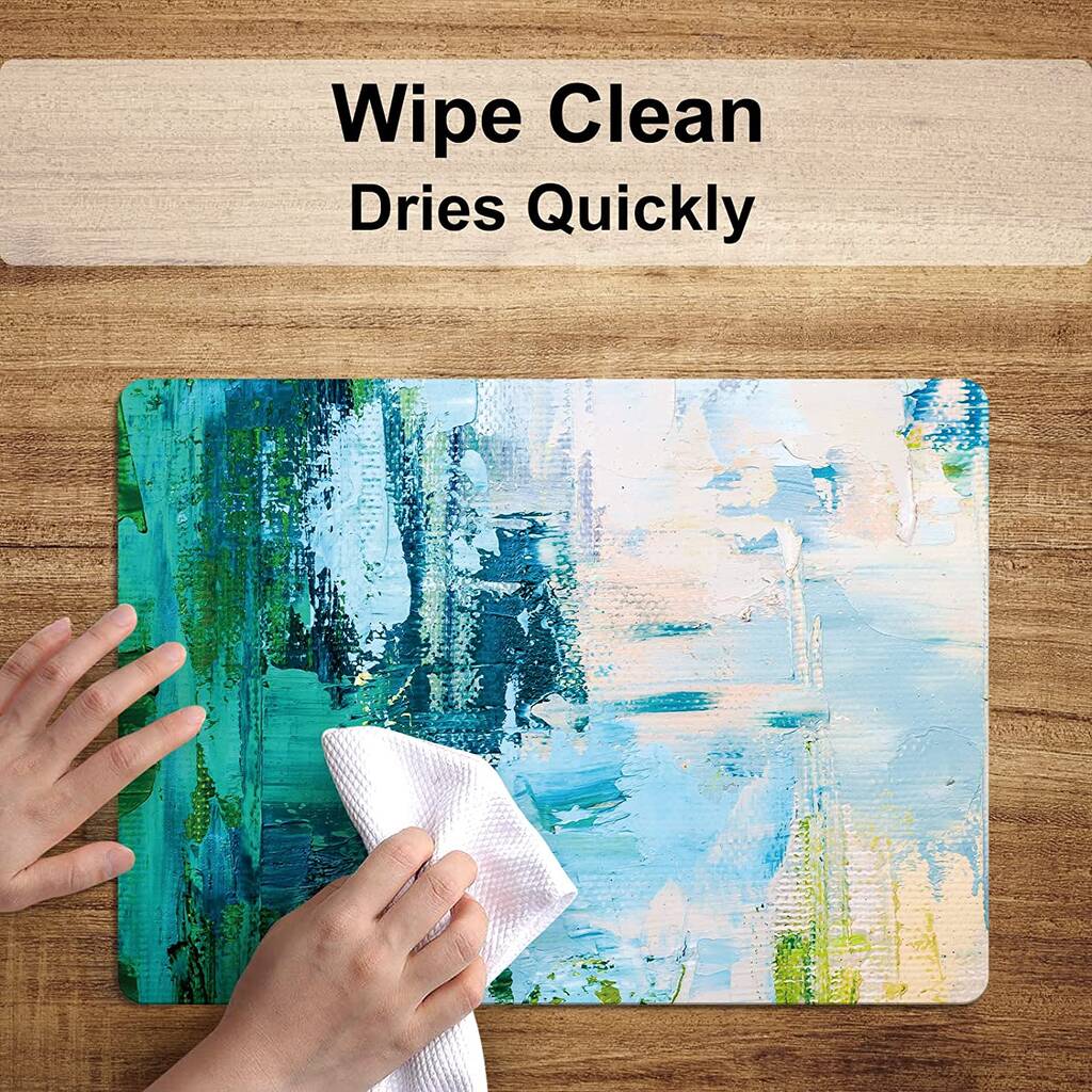 Set Of Four Abstract Painting Wooden Table Mats By Momentum