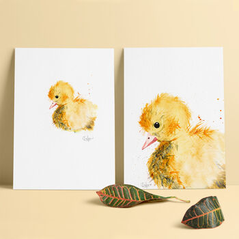 Inky Duckling Illustration Print By Kate Moby | notonthehighstreet.com