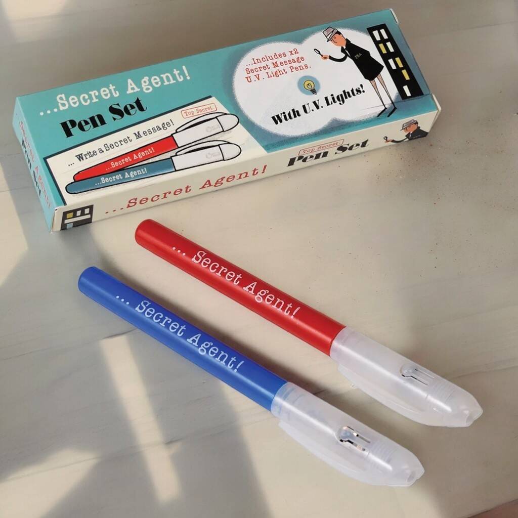Secret Agent Invisible Ink Spy Pens By Heliotique