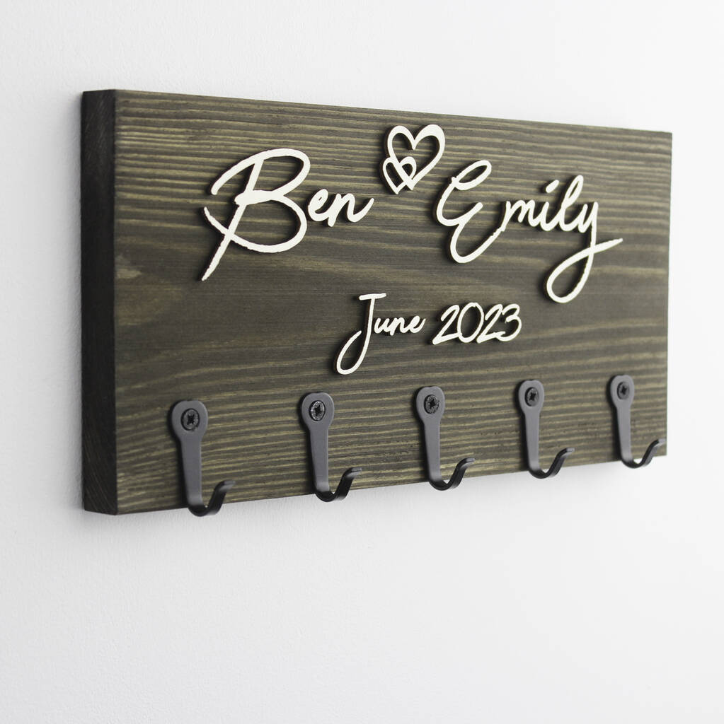 Personalised Key Holder With Five Hooks By Mac and lilly ...