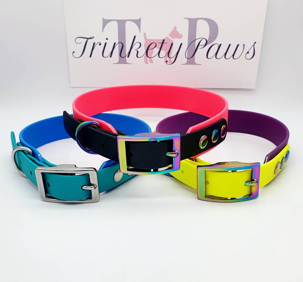 Two Coloured Biothane® Dog Collar By Trinkety Paws | notonthehighstreet.com